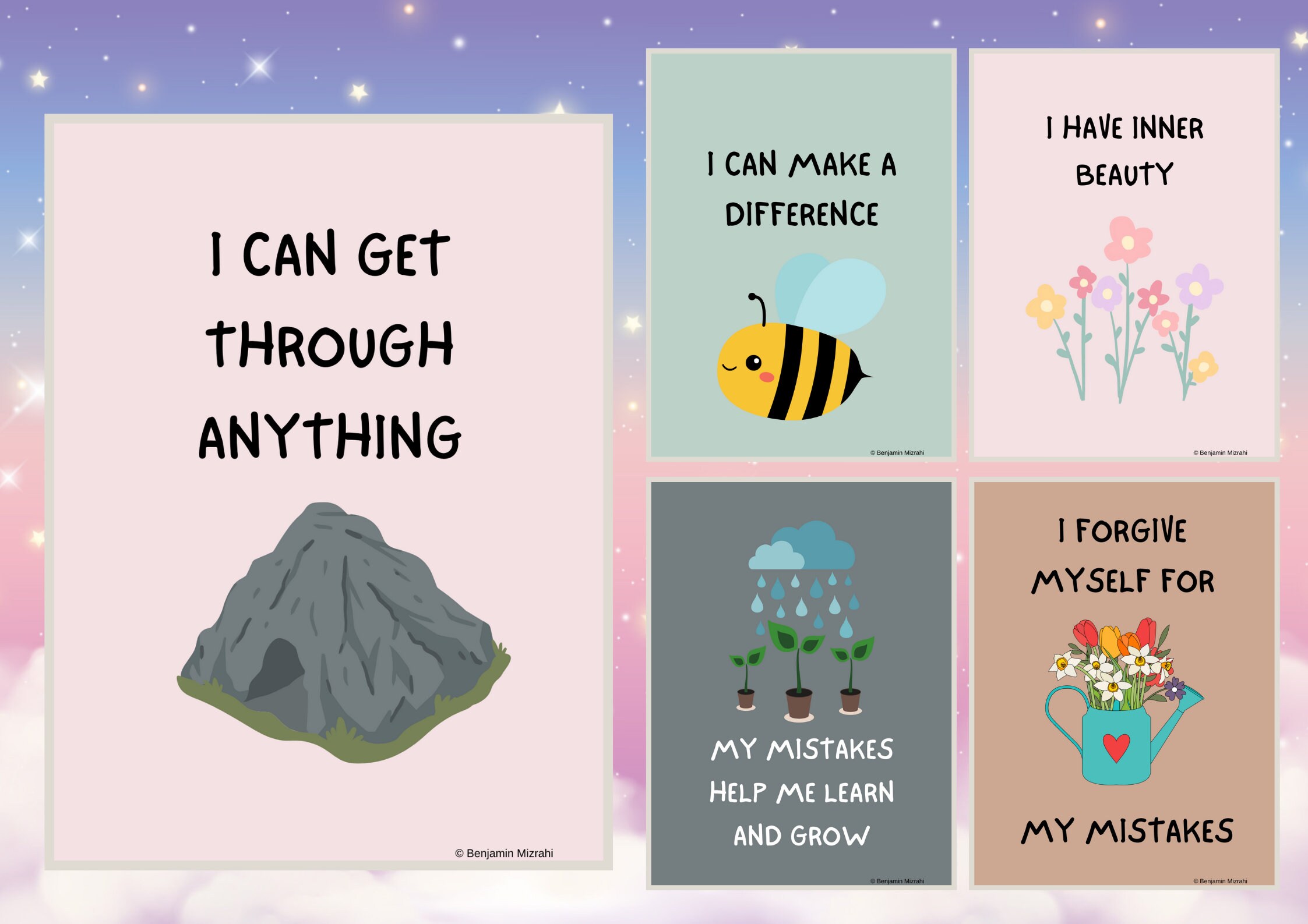 Printable Children's Positive Affirmation Cards | Set of 20 Kids ...