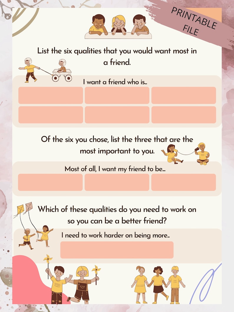 Good Vs Bad Friends Poster - PRINTABLE Emotional Learning Social Skills ...