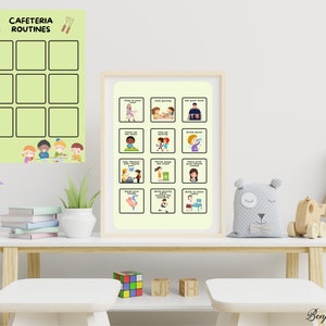 Cafeteria Routine Cards I Visual Schedule Cards Toddler Preschool ...