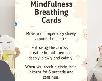 Finger Tracing Calming Cards, Printable Mindfulness Flash Cards, Calm ...