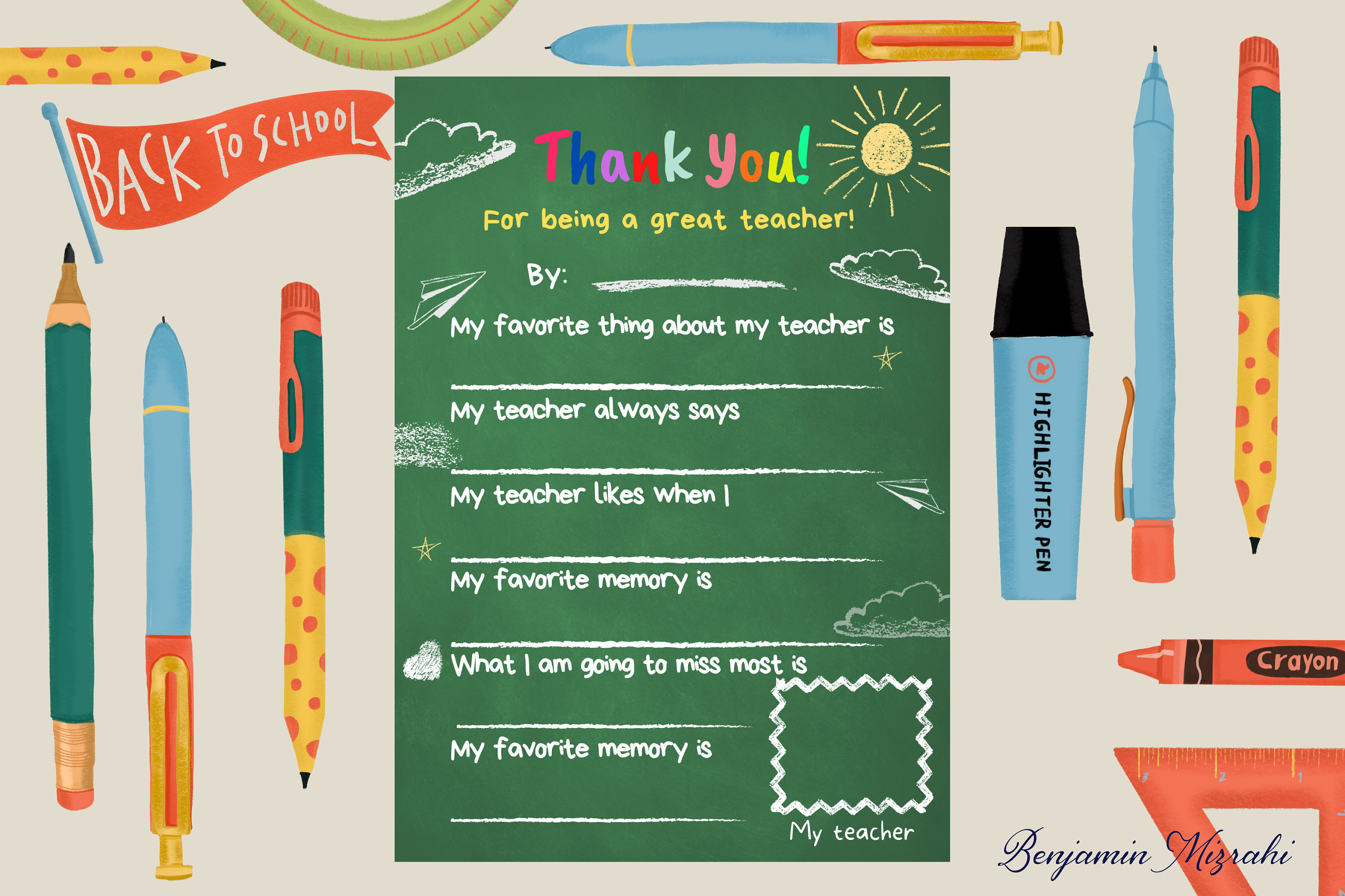 Teacher Thank You Card Printable, Teacher Appreciation Notes, Printable ...