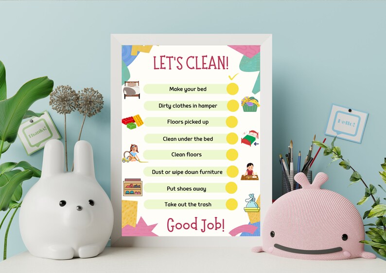 Editable Kids Cleaning Checklist, Chore Chart, Household Planner ...