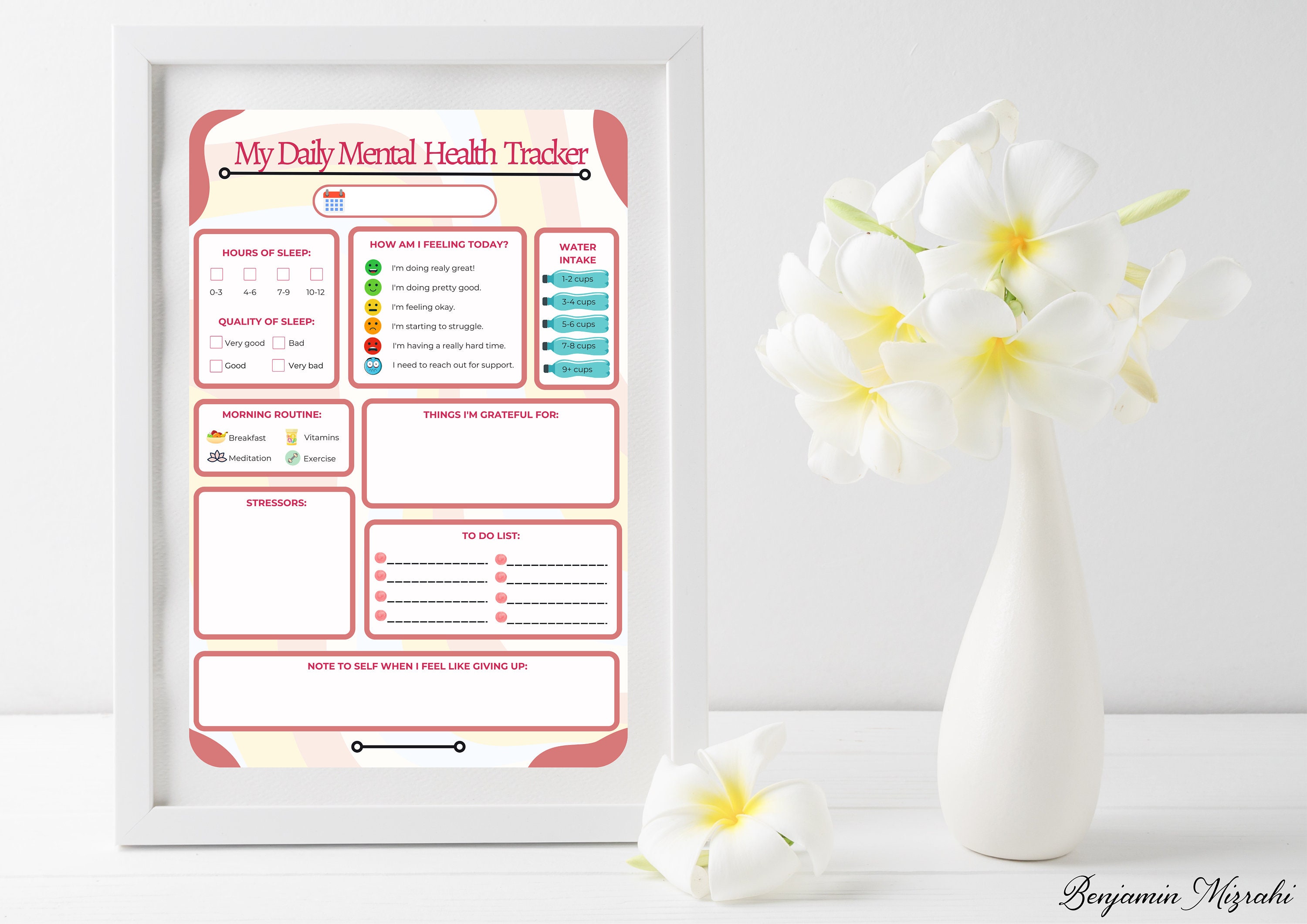 Daily Mood Tracker, Printable Mood Track, Emotion Tracker, Mood Journal ...