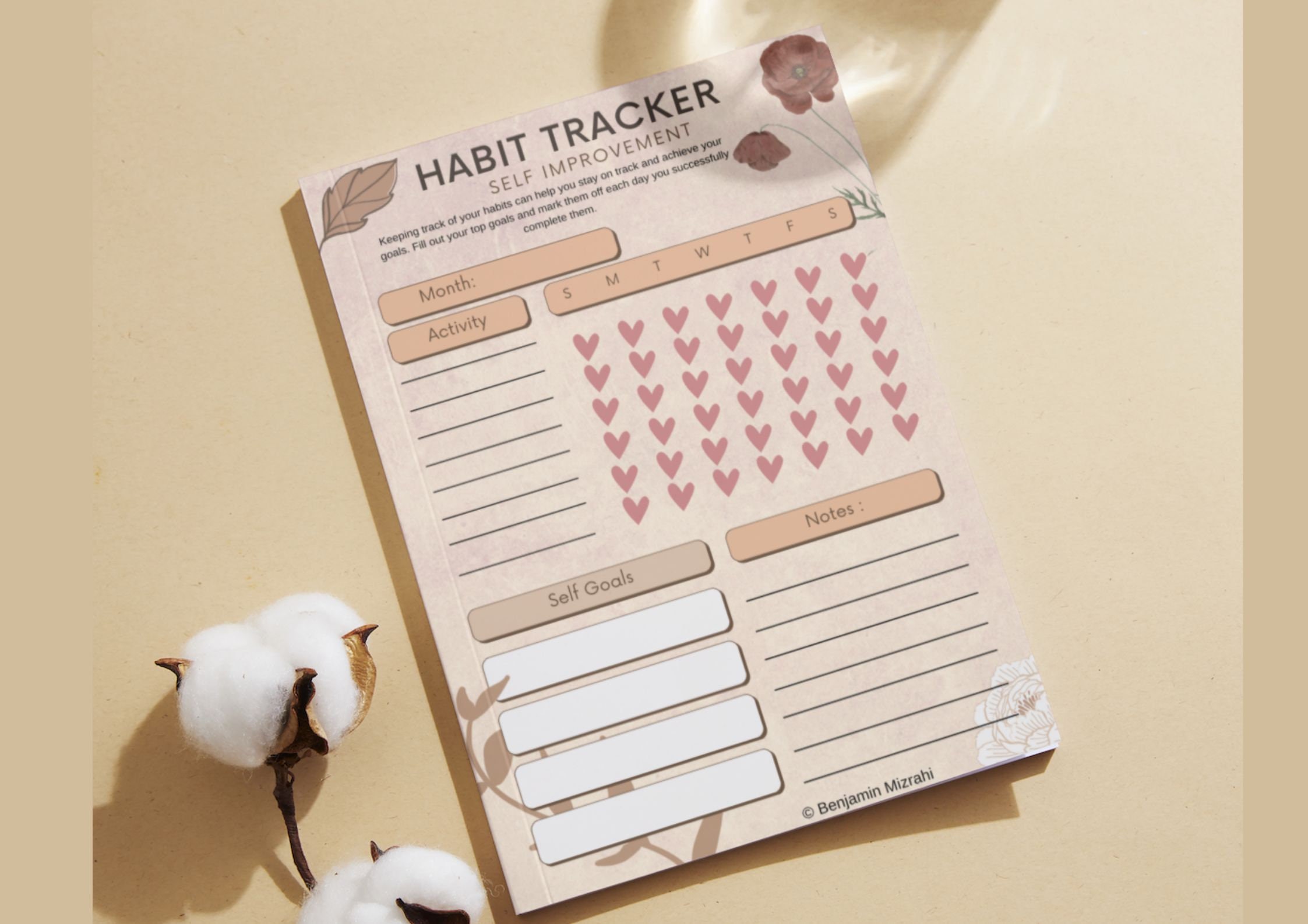 Habit Tracker Printable Self Improvement Goal Planner Mindfulness ...