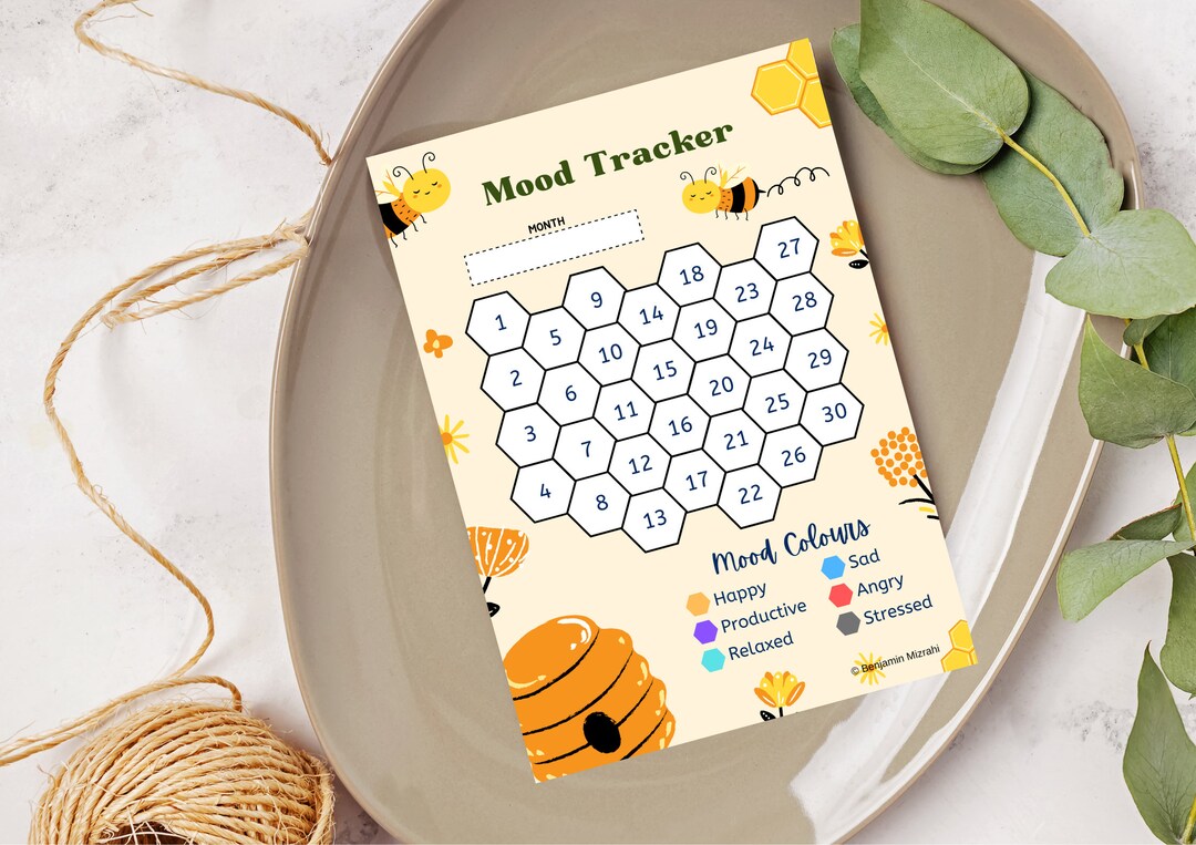 Printable Mood Tracker Pages for Planners and Journals, Health Wellness ...
