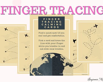 Finger Tracing Calming Cards, Printable Mindfulness Flash Cards, Calm ...