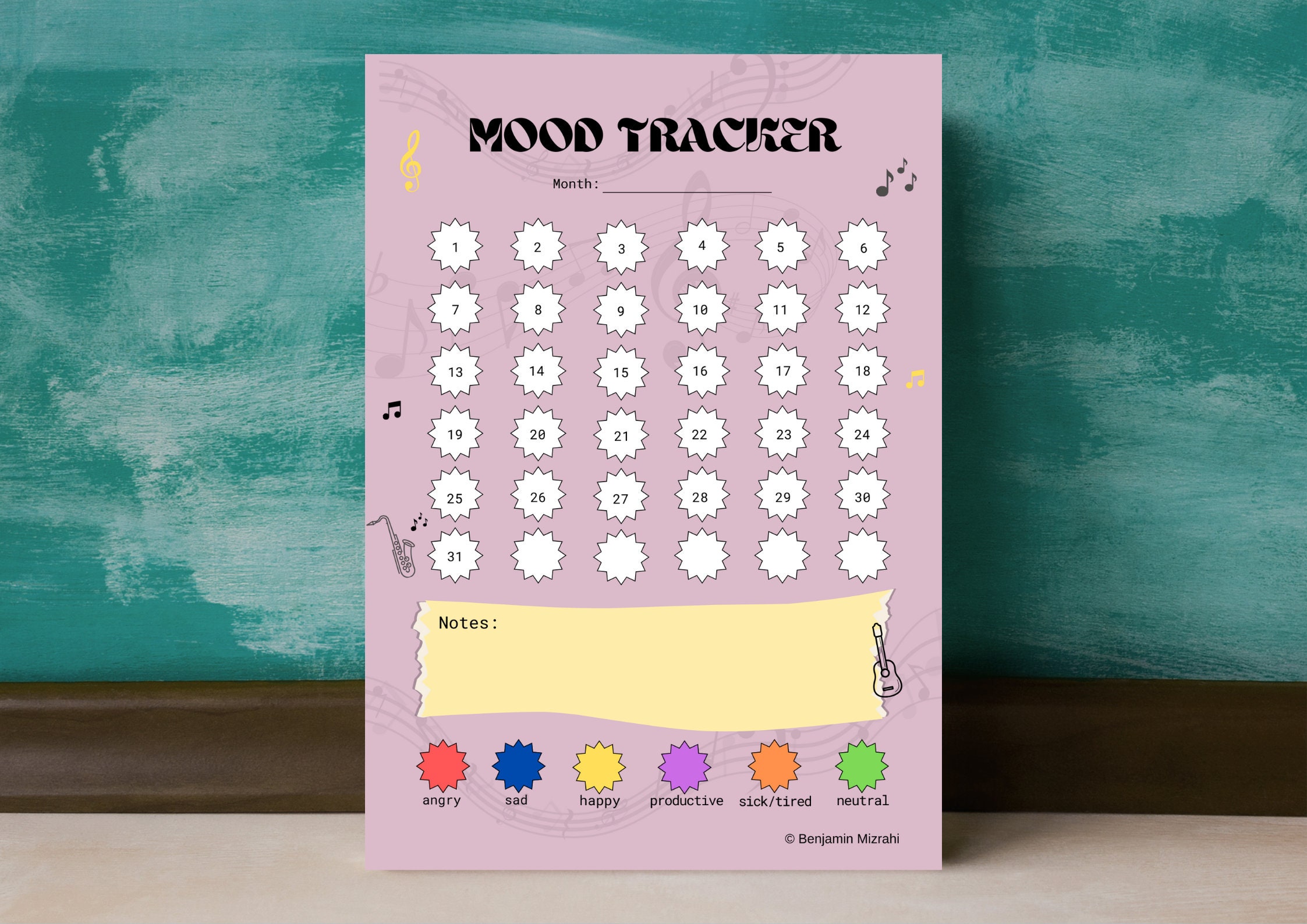 Printable Mood Tracker Chart, Mental Health Diary (digital Download) - Etsy