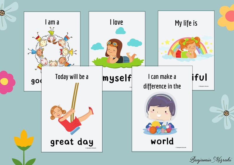Affirmation Cards for Children: Self-love, Mindfulness Poster (digital ...
