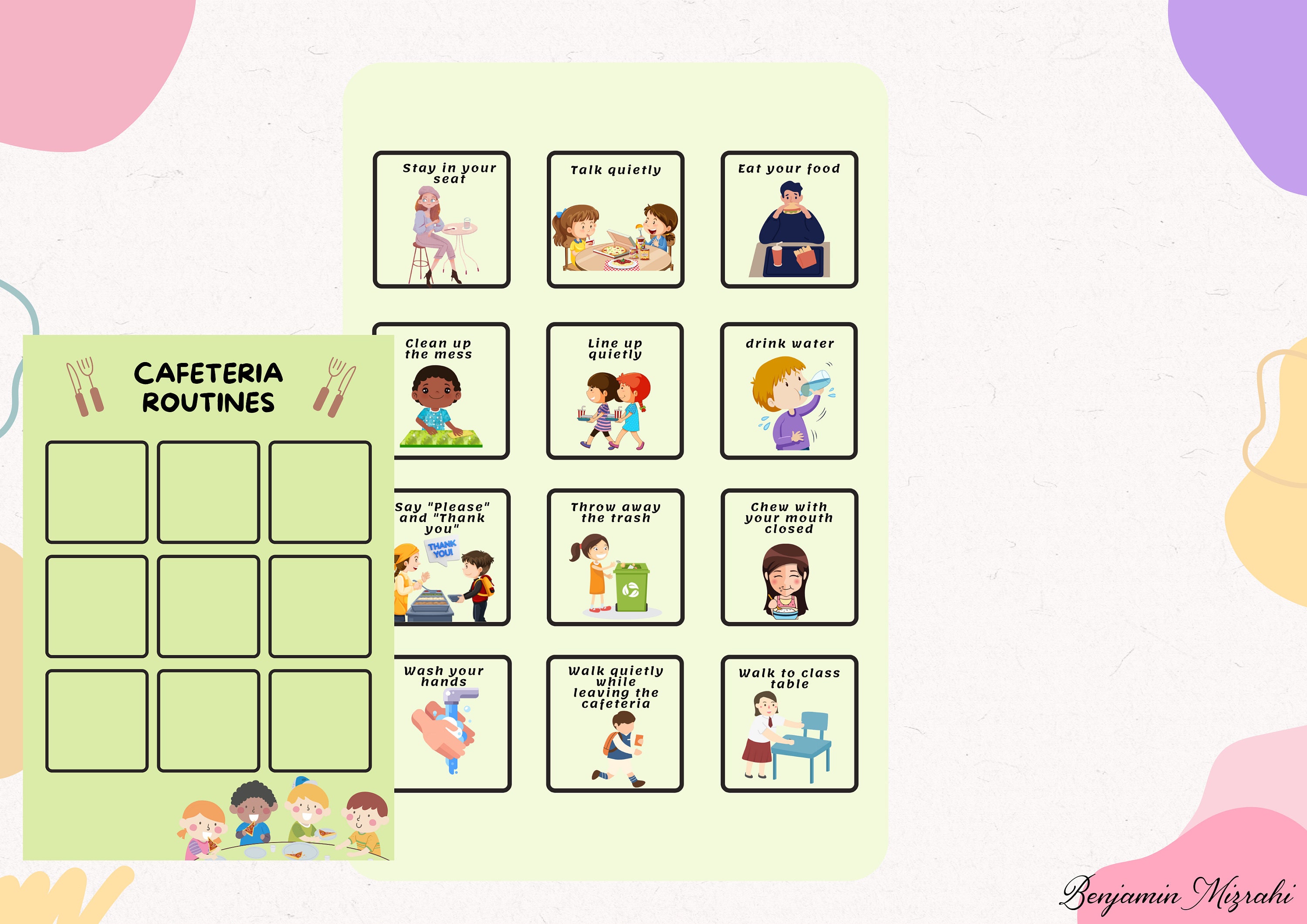Cafeteria Routine Cards I Visual Schedule Cards| Toddler Preschool ...