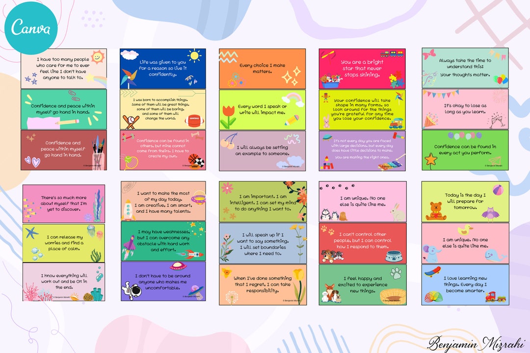 Positive Affirmation Cards for Positive Thoughts, Printable Notes With ...