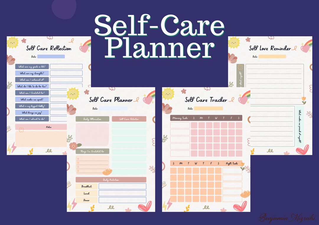 Daily Self Care Planner | Self Care Tracker | Self Care Reflection ...