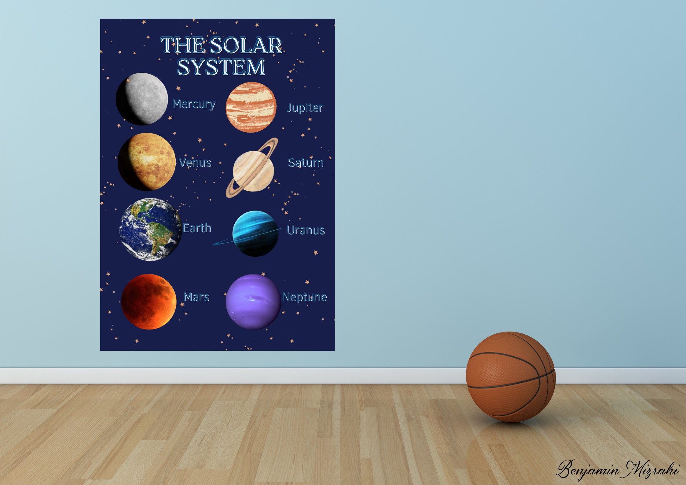 Solar System Print for Kids Planets Outer Space Wall Art - Etsy