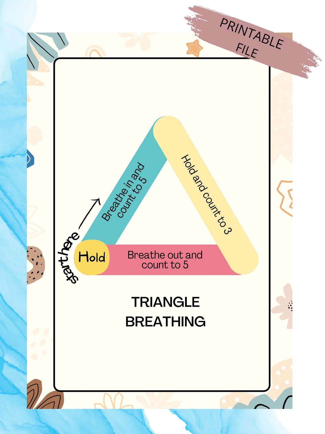 Finger Tracing Calming Cards Printable Mindfulness Flash - Etsy