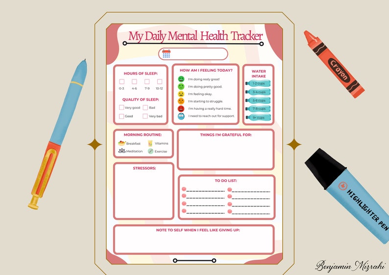Daily Mood Tracker, Printable Mood Track, Emotion Tracker, Mood Journal ...