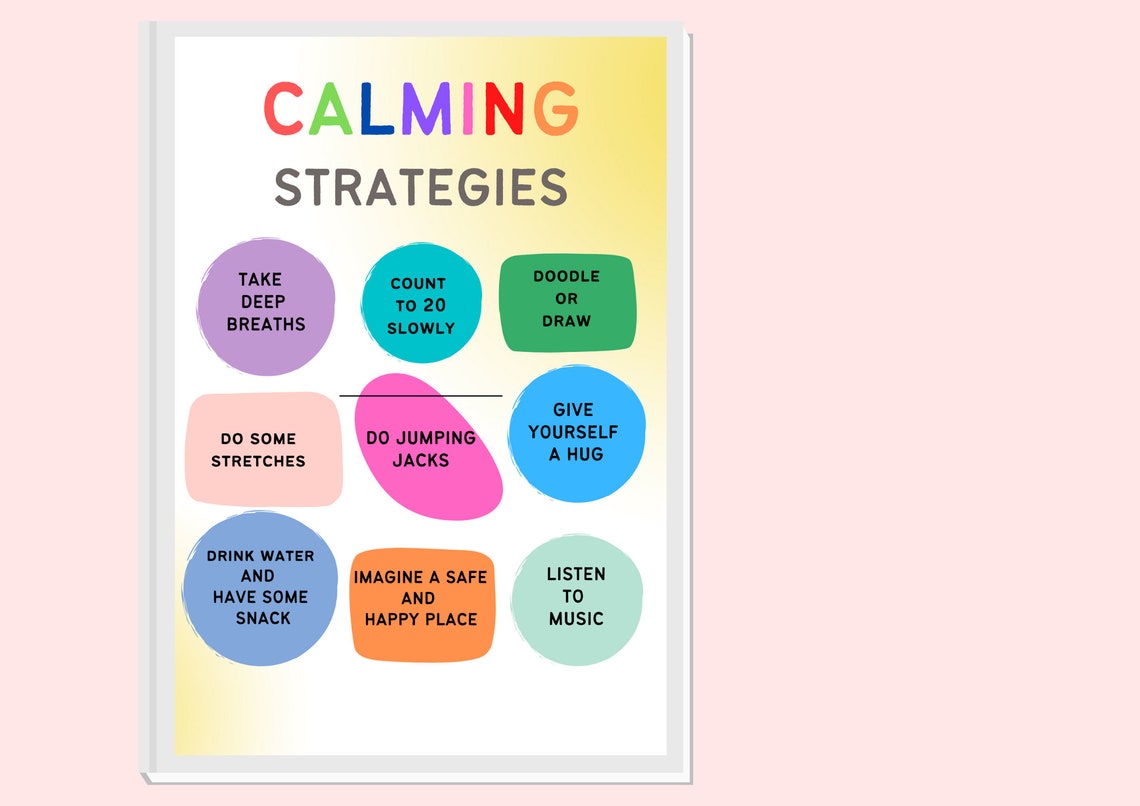 Calming Strategies - Calm Down Poster - Calm Corner Decor Printable - Etsy