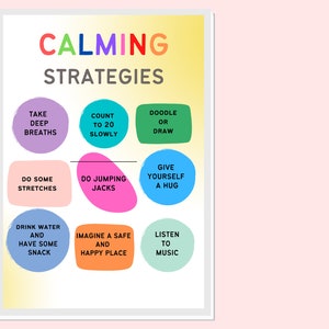 Calming Strategies - Calm Down Poster - Calm Corner Decor Printable - Etsy