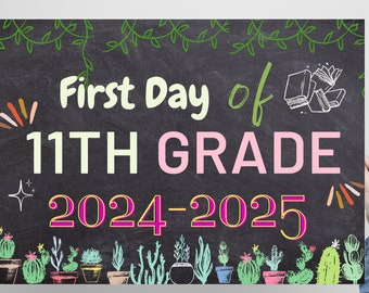 First Day of School Chalkboard Poster, Editable Back to School Poster ...