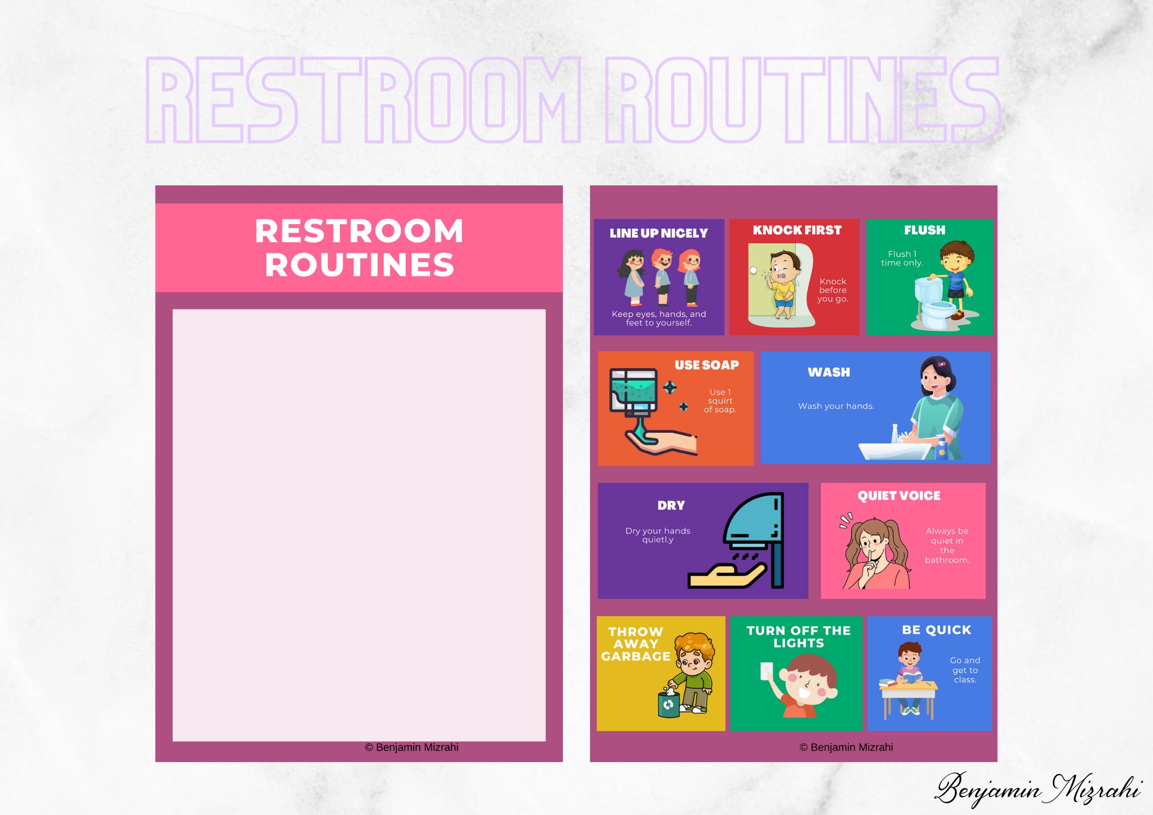 Restroom Routine Cards I Visual Schedule Cards| Toddler Preschooi ...