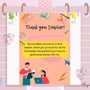 Teacher Thank You Printable, Thank You for Helping Me Grow Teacher ...
