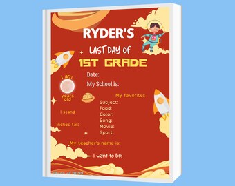 Editable First or Last Day of School 3rd Grade Boy or Girl Cute ...