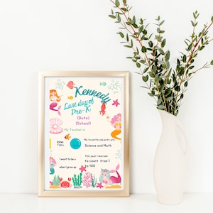 Editable First or Last Day of School Pre-k Boy or Girl Cute Printable ...