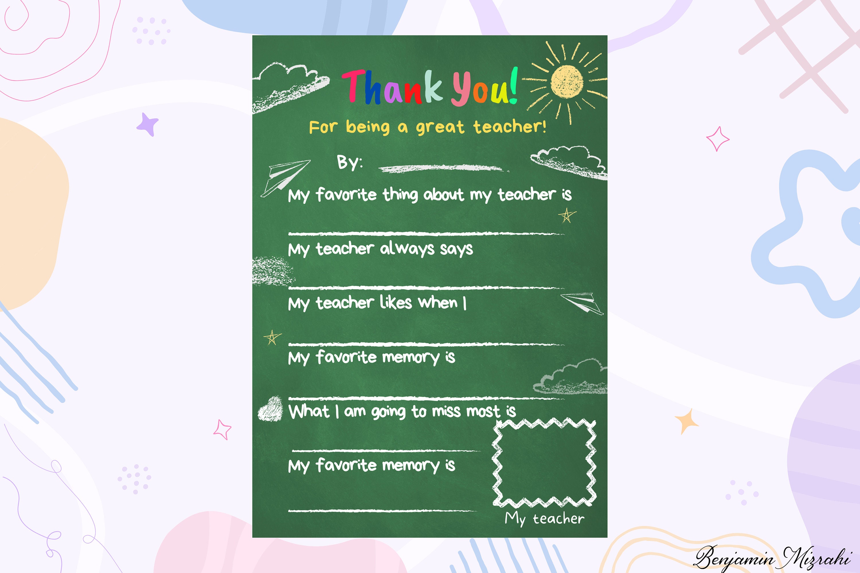 Teacher Thank You Card Printable, Teacher Appreciation Notes, Printable ...
