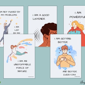Positive Affirmation Cards, Printable Quotes, Editable Canva Template ...