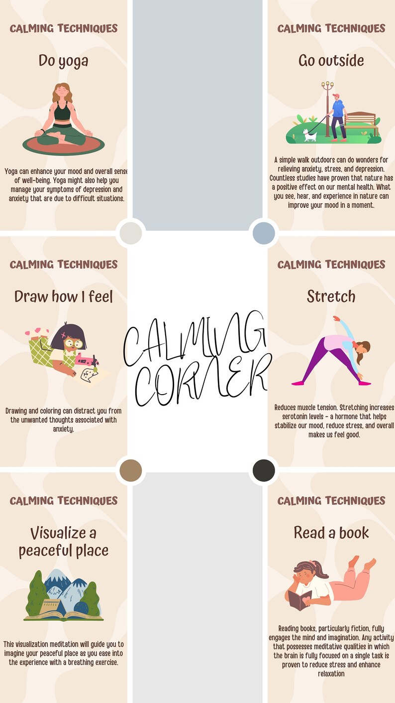 Calming Techniques Poster: Kids Classroom Decor (digital Download) - Etsy