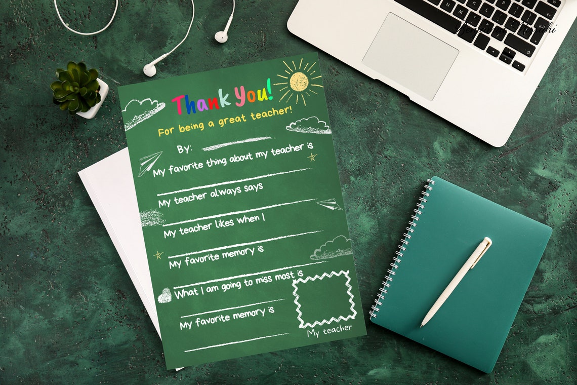 Teacher Thank You Card Printable, Teacher Appreciation Notes, Printable ...