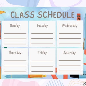 Class Schedule Printable | Back to School Weekly Schedule | Classroom ...