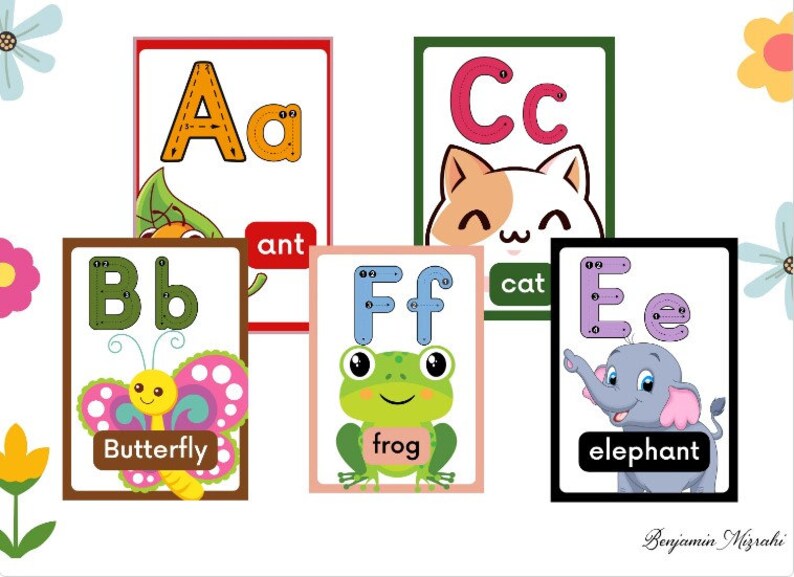 Upper & Lowercase Alphabet Tracing Cards Letters A to Z 26 - Etsy