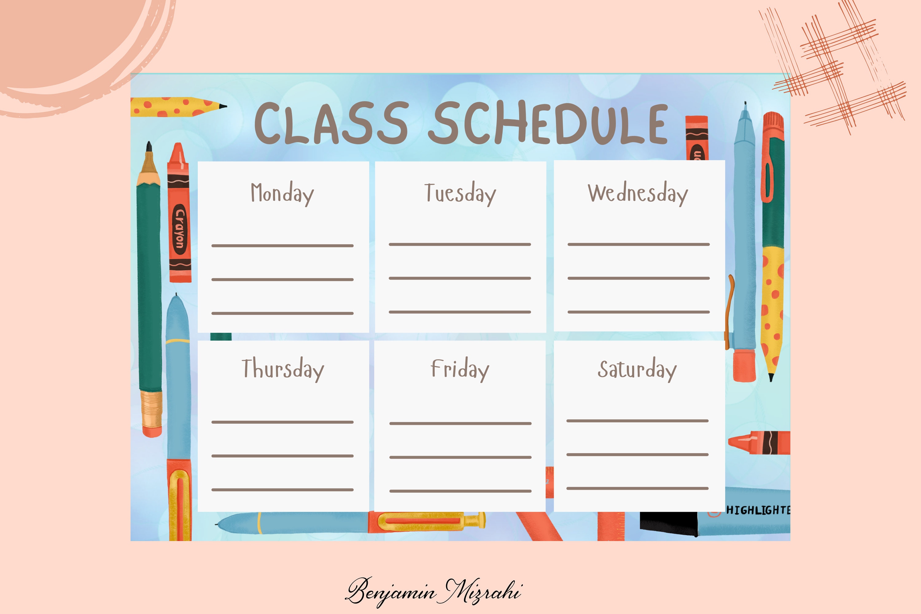 Class Schedule Printable | Back to School Weekly Schedule | Classroom ...