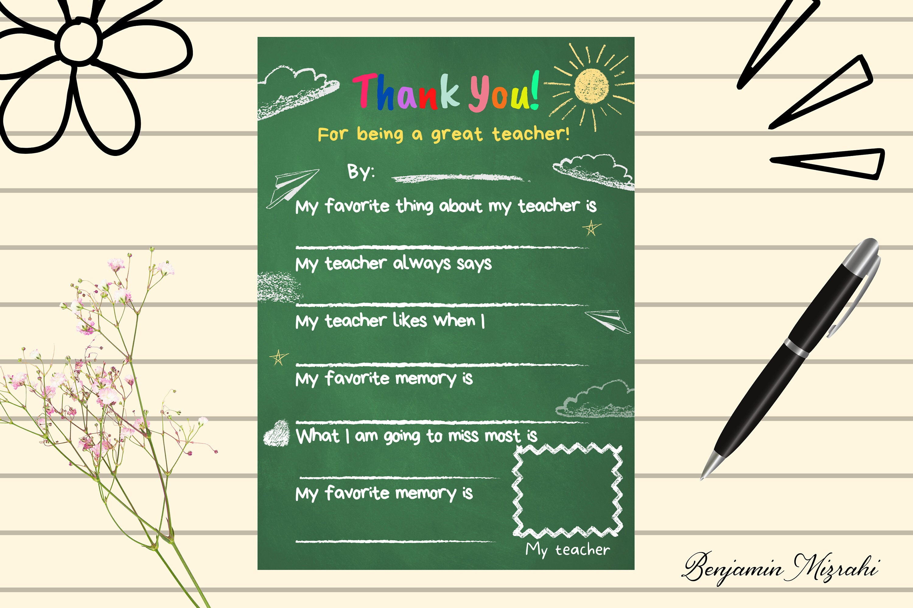 Teacher Thank You Card Printable, Teacher Appreciation Notes, Printable ...