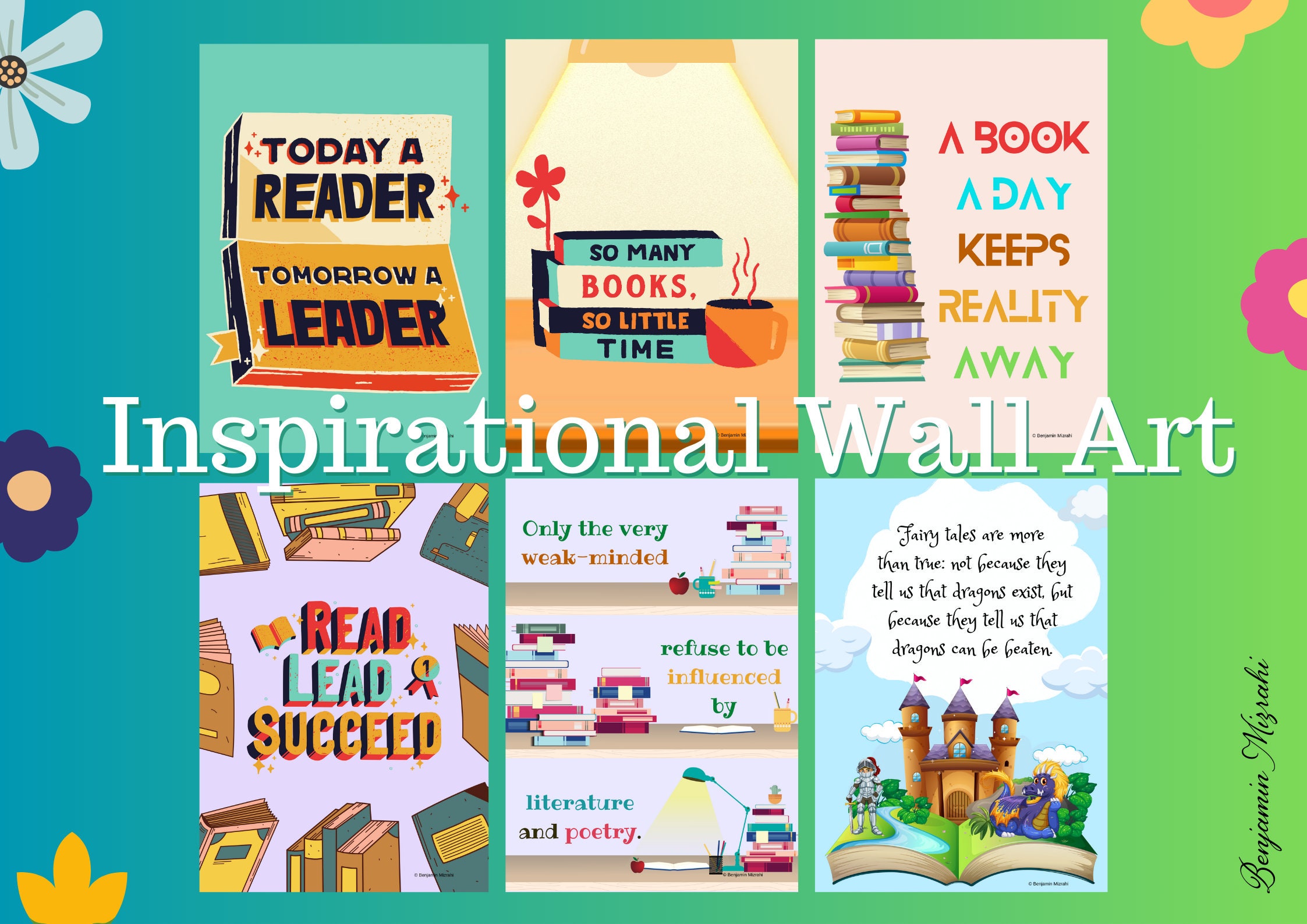 Reading Corner Posters, Classroom Decor, Let's Read Print Motivational ...