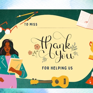 Teacher Appreciation, Personalized End of Year Thank You Card ...