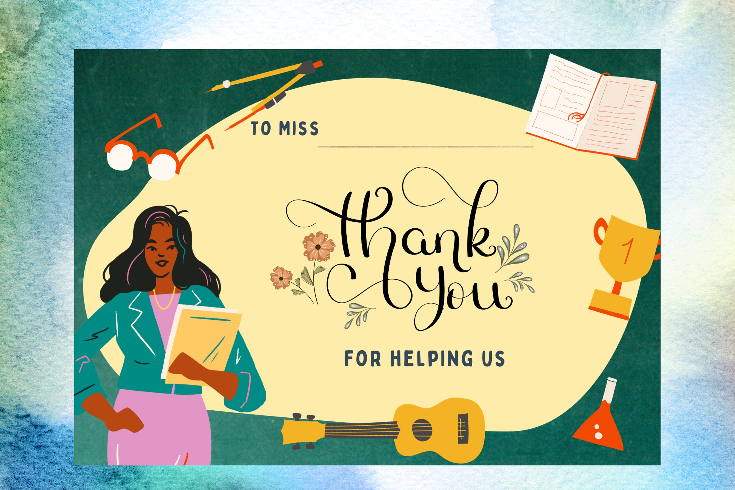 Teacher Appreciation, Personalized End of Year Thank You Card ...