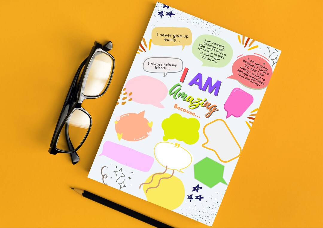 Daily Self-esteem Journal Printable Worksheet Child Therapy Counseling ...