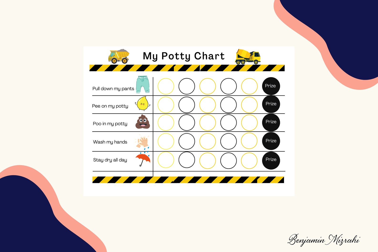 Car Potty Training Rewards Chart - Printable Potty Training Prize Chart ...