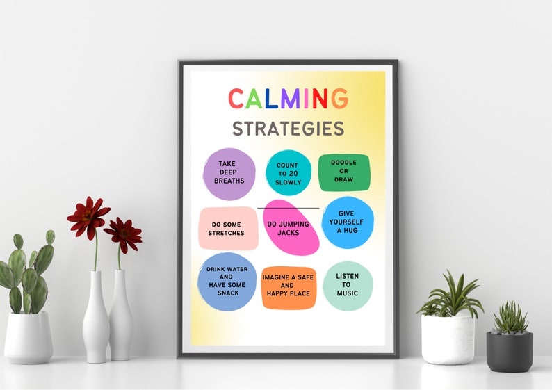 Calming Strategies - Calm Down Poster - Calm Corner Decor Printable - Etsy