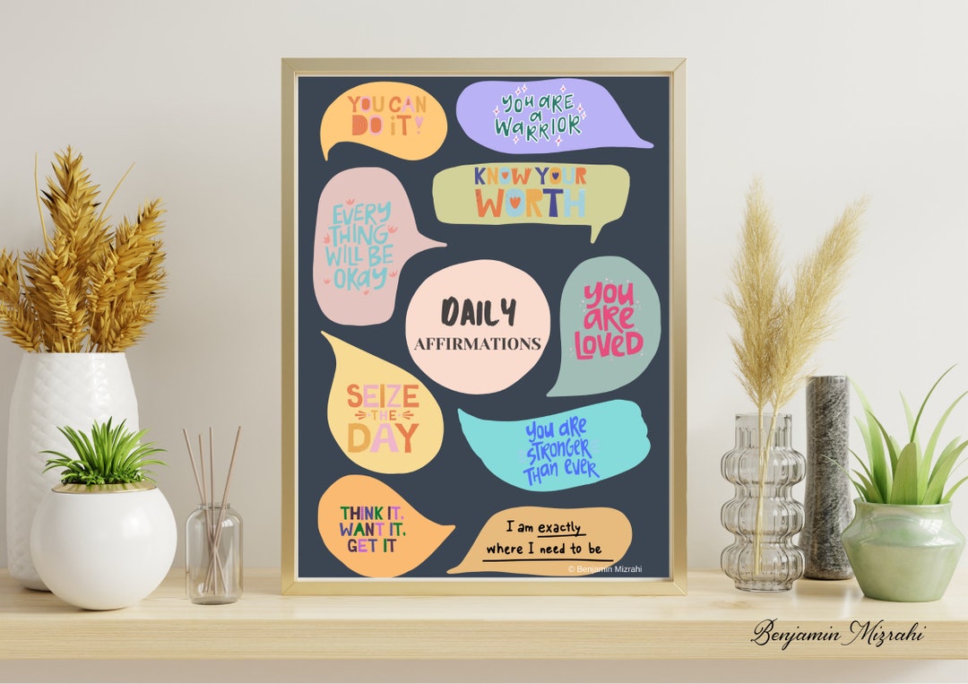 Daily Affirmation Poster | Self-talk Therapy Poster | Inner Voice ...