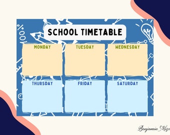 School Schedule Printable Student Planner Back to School Weekly ...