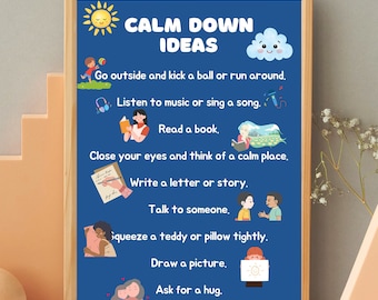9 Calming Techniques Calm Down Corner Posters Print Educational Wall ...