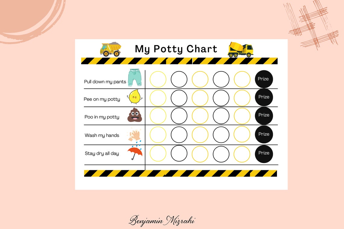 Car Potty Training Rewards Chart - Printable Potty Training Prize Chart ...