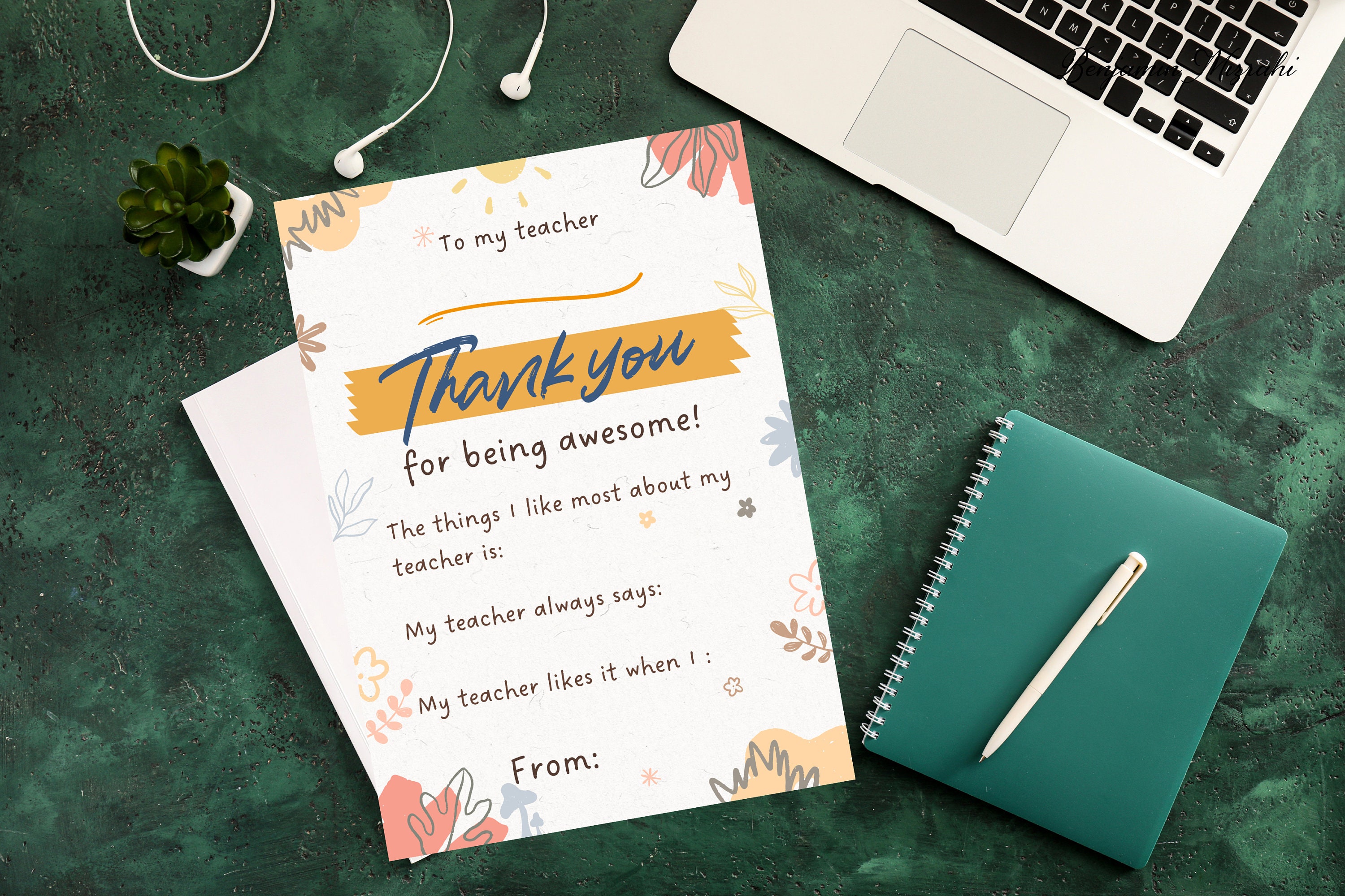 Thank You Cards for Teacher, Teacher Appreciation Week Gift, Teacher ...