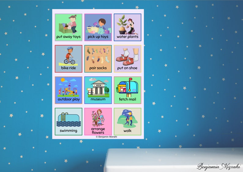 Behavior Chore Chart Cards for Kids Editable Kids Daily Routine Cards ...