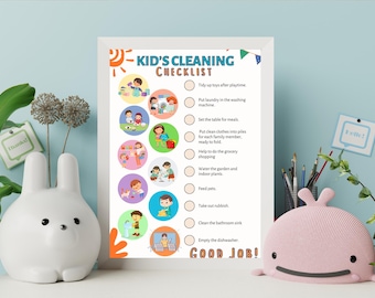 Kid's Cleaning Checklist Printable Cleaning Checklist Kids Cleaning ...