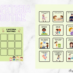Cafeteria Routine Cards I Visual Schedule Cards Toddler Preschool ...