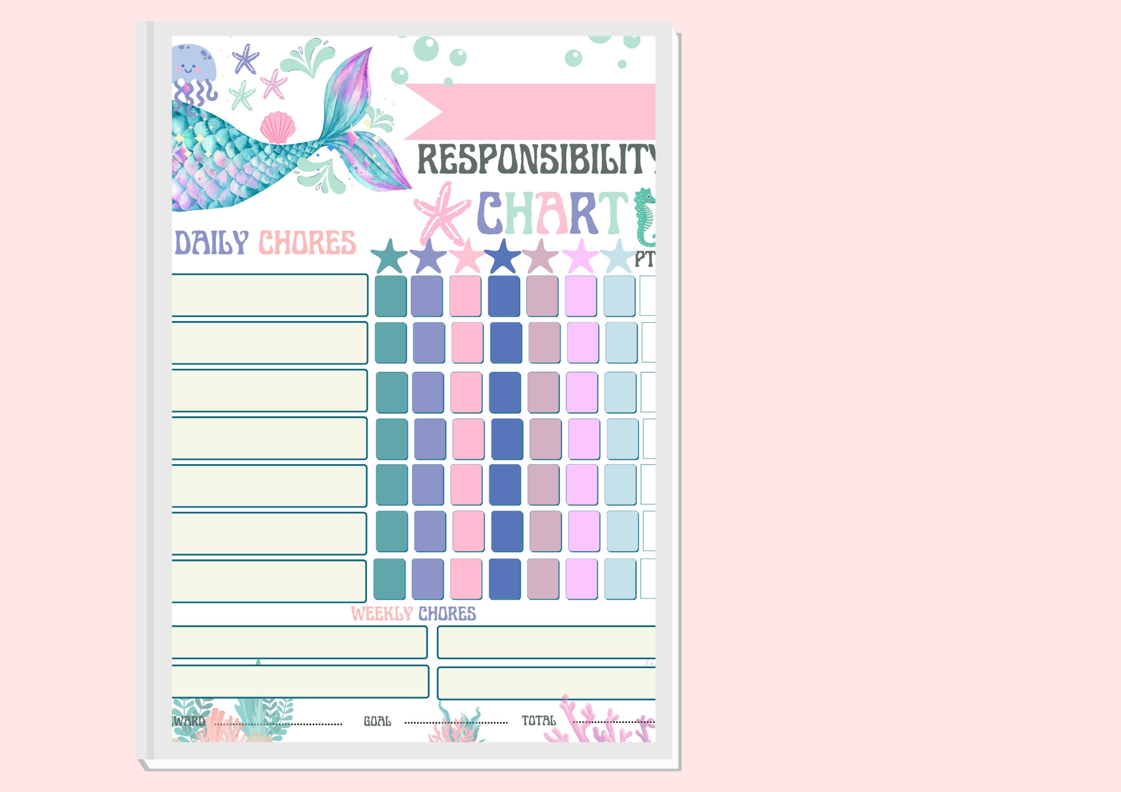 Daily Weekly Responsibility Chart for Kids Chore for Kids - Etsy