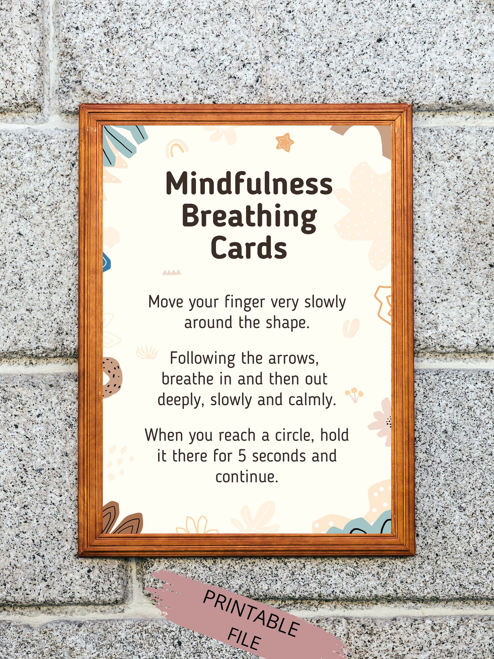 Finger Tracing Calming Cards Printable Mindfulness Flash - Etsy