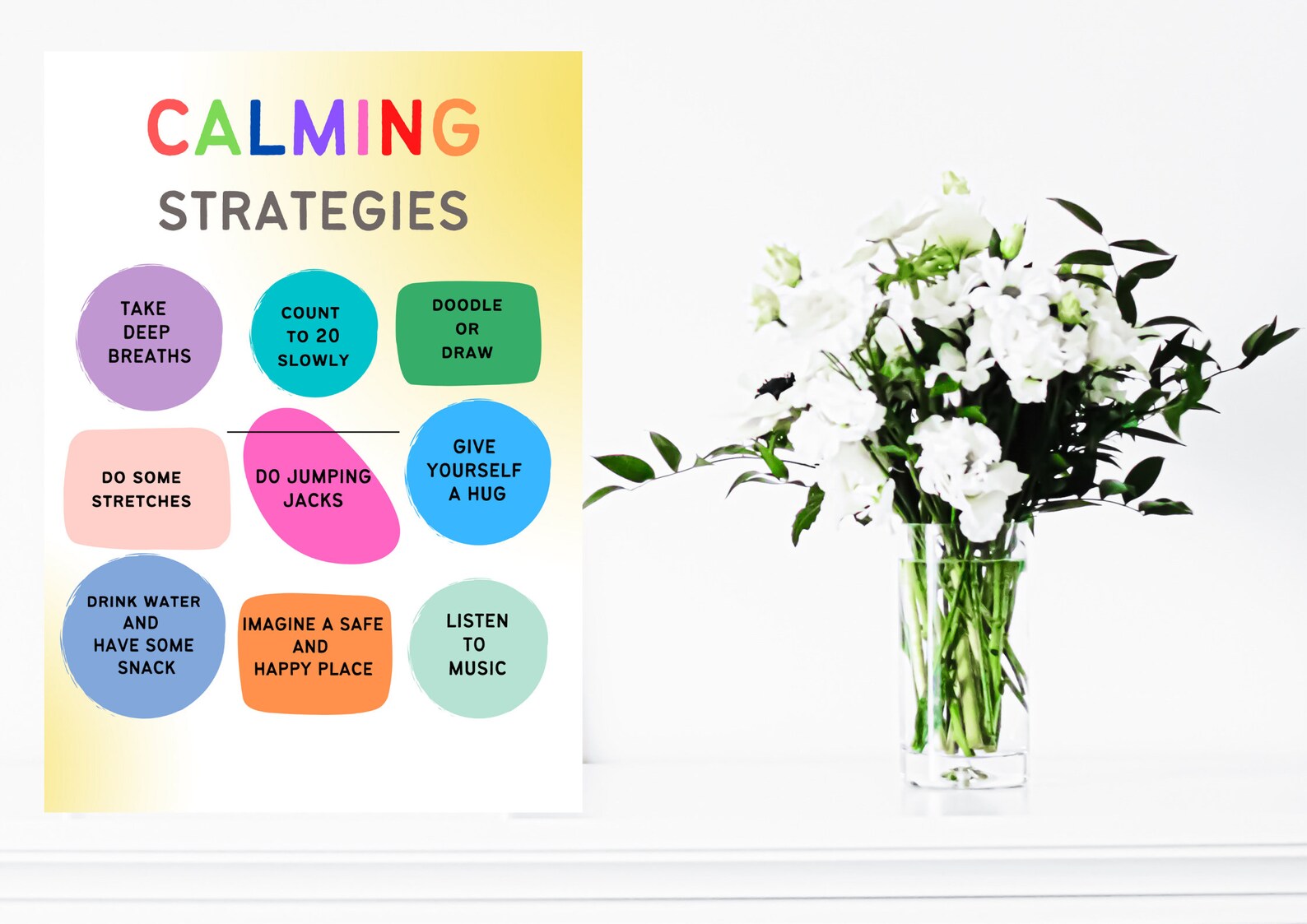 Calming Strategies - Calm Down Poster - Calm Corner Decor Printable - Etsy